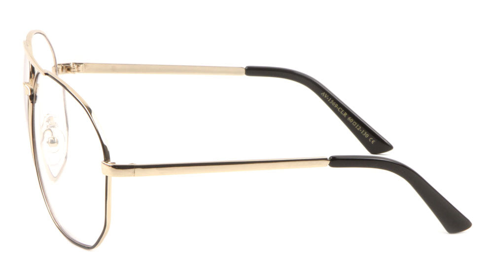 AV-1569-CLR Aviators Clear Lens Wholesale Bulk Glasses - Frontier ...