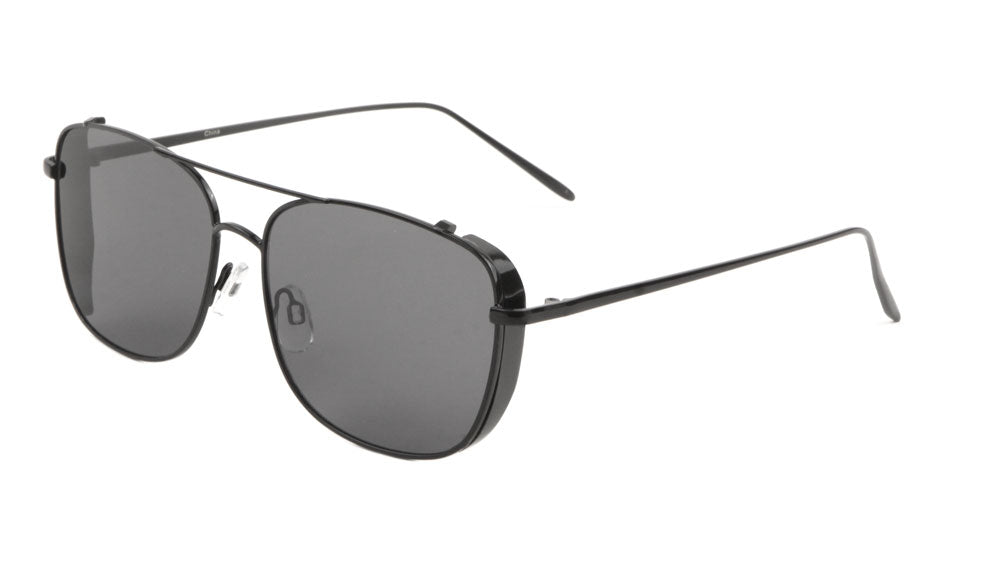 Squared Side Shield Aviators Wholesale Sunglasses - Frontier Fashion, Inc.