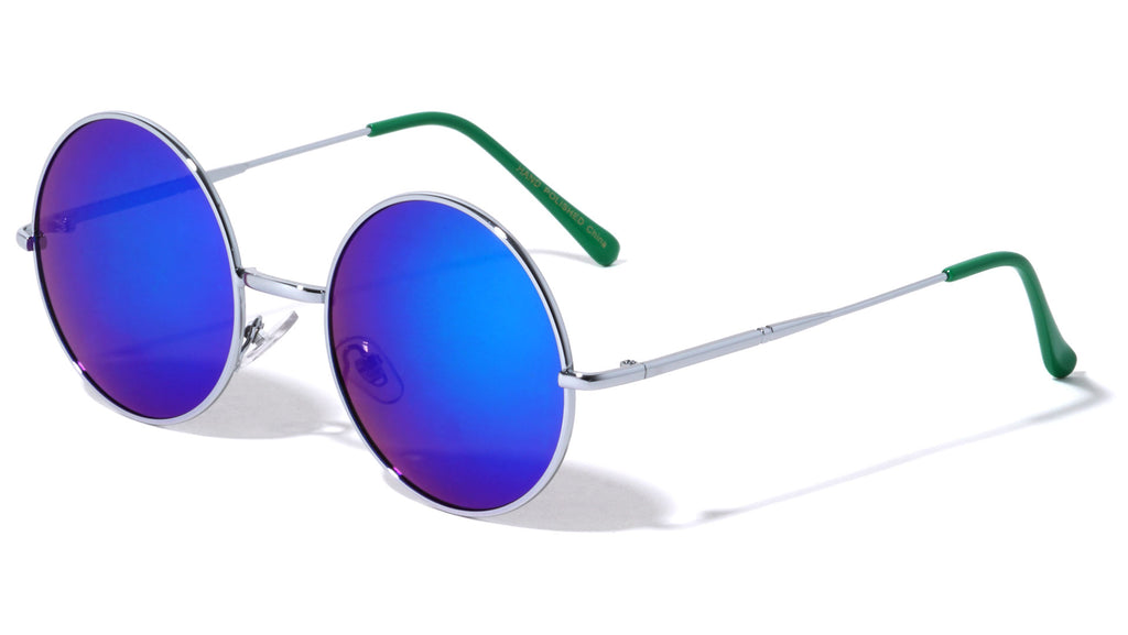 Color Mirror Lens Retro Round Wholesale Sunglasses - Frontier Fashion, Inc.